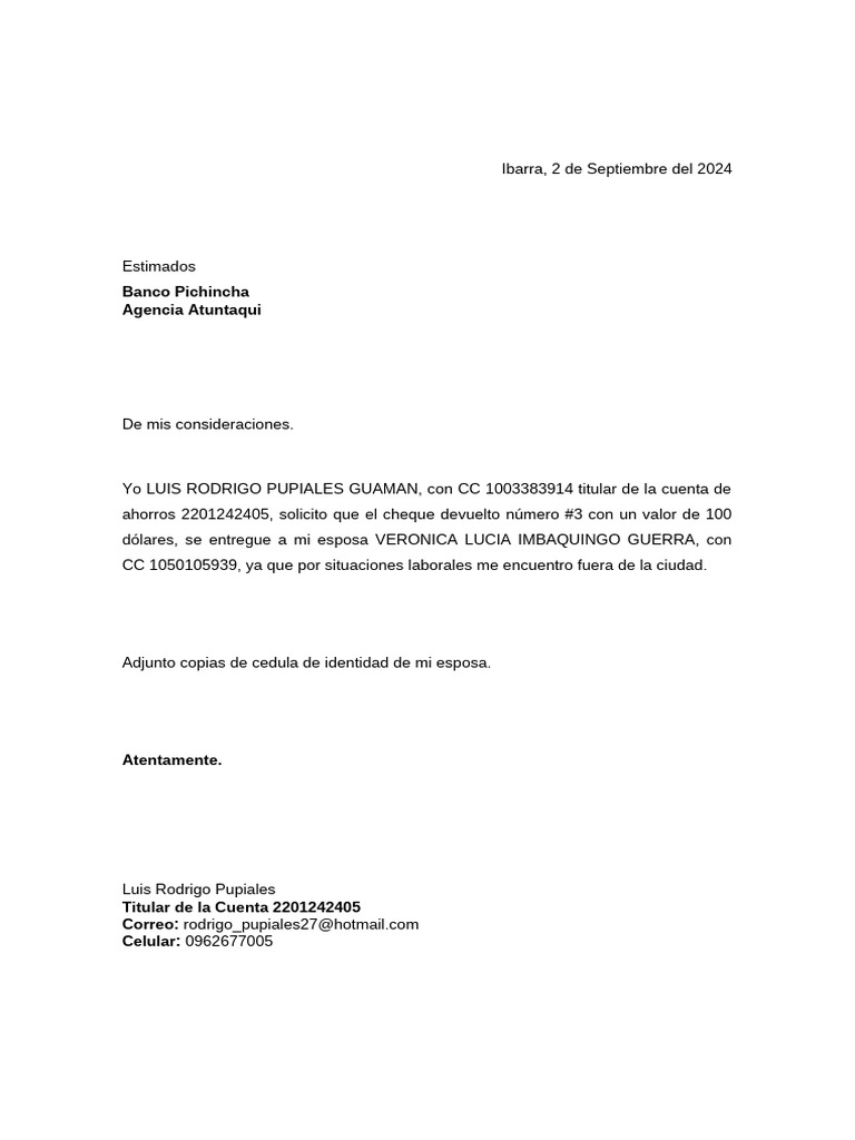 Carta Pichincha | PDF