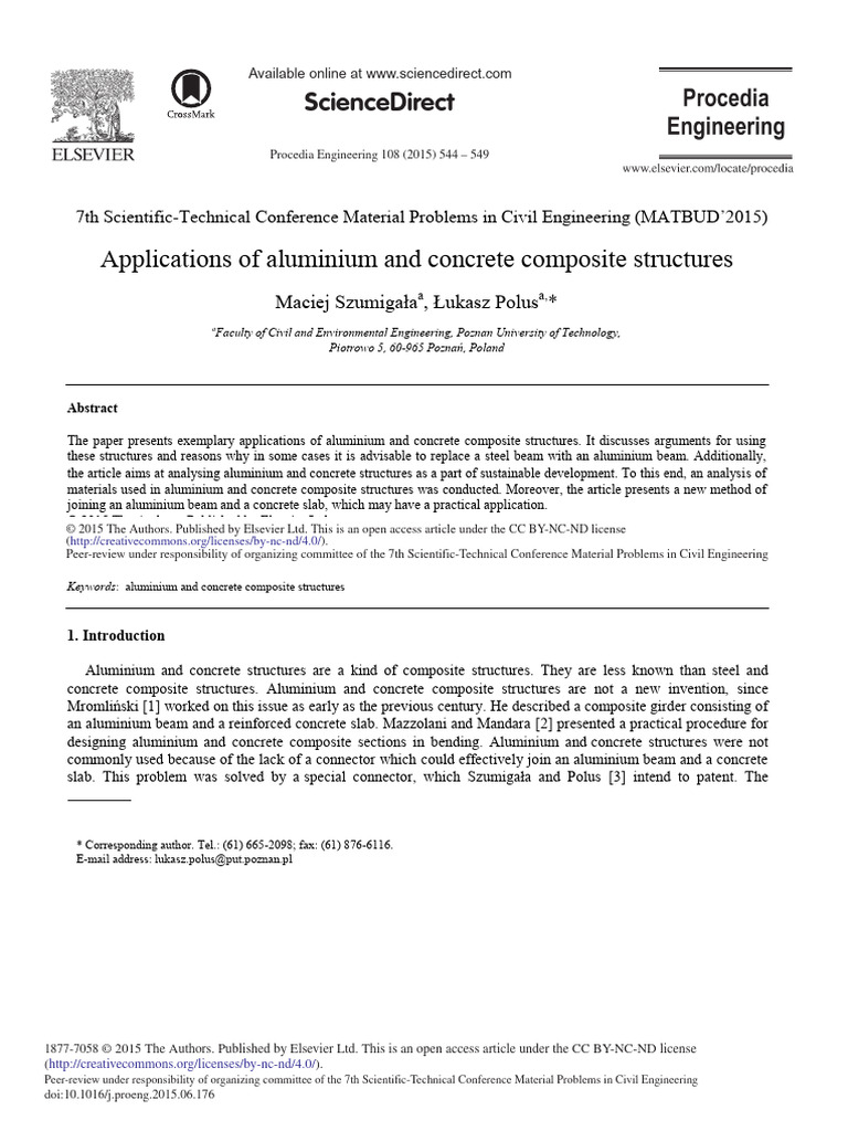 Applications of Aluminium and Concrete Composite Structures | PDF ...