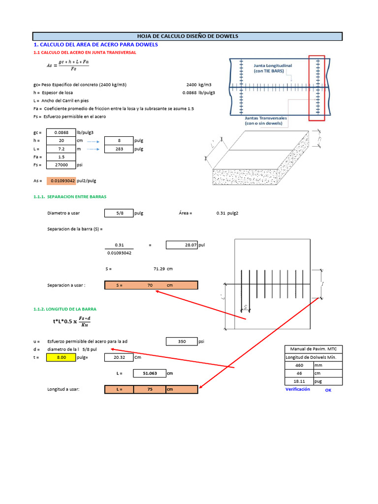 02 Calculo de Dowels | PDF
