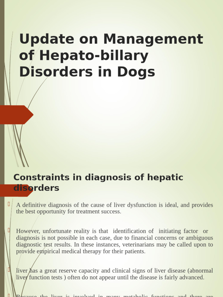 Update On Management of Hepato-Billary Disorders in Dogs | PDF | Liver ...