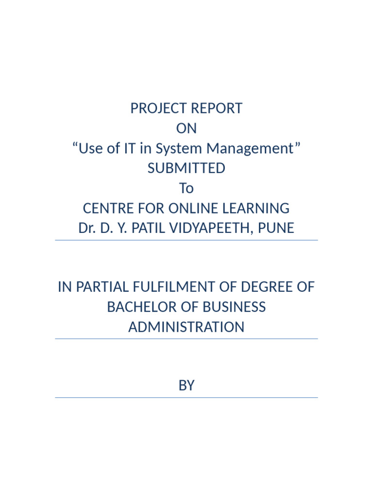 Use of IT in System Management Project Chapter2 | PDF | Customer Relationship Management | System