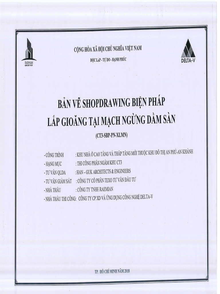 181126 BV Shopdrawing Biện Pháp Lắp Gioăng Tại Mạch Ngừng Dầm Sàn (APPROVED) | PDF