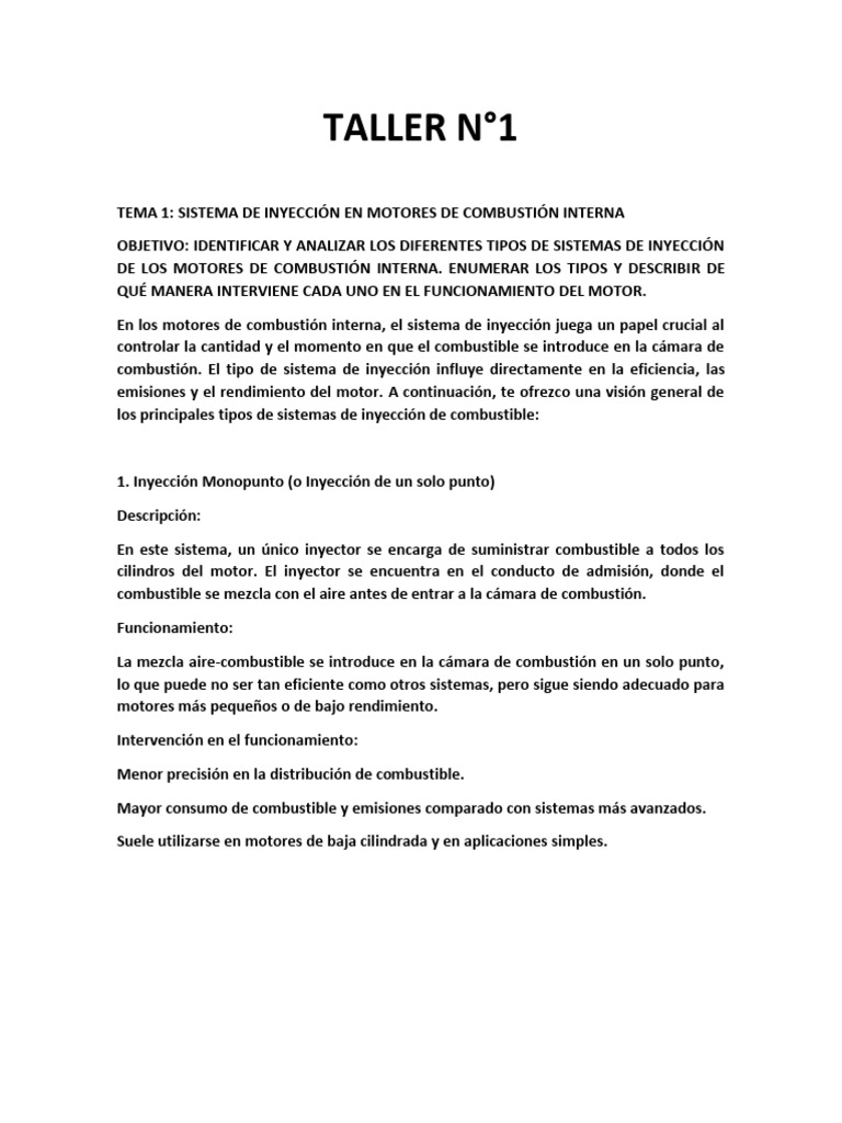 Momento Exacto en Sistemas de Inyección | PDF | Inyección de ...