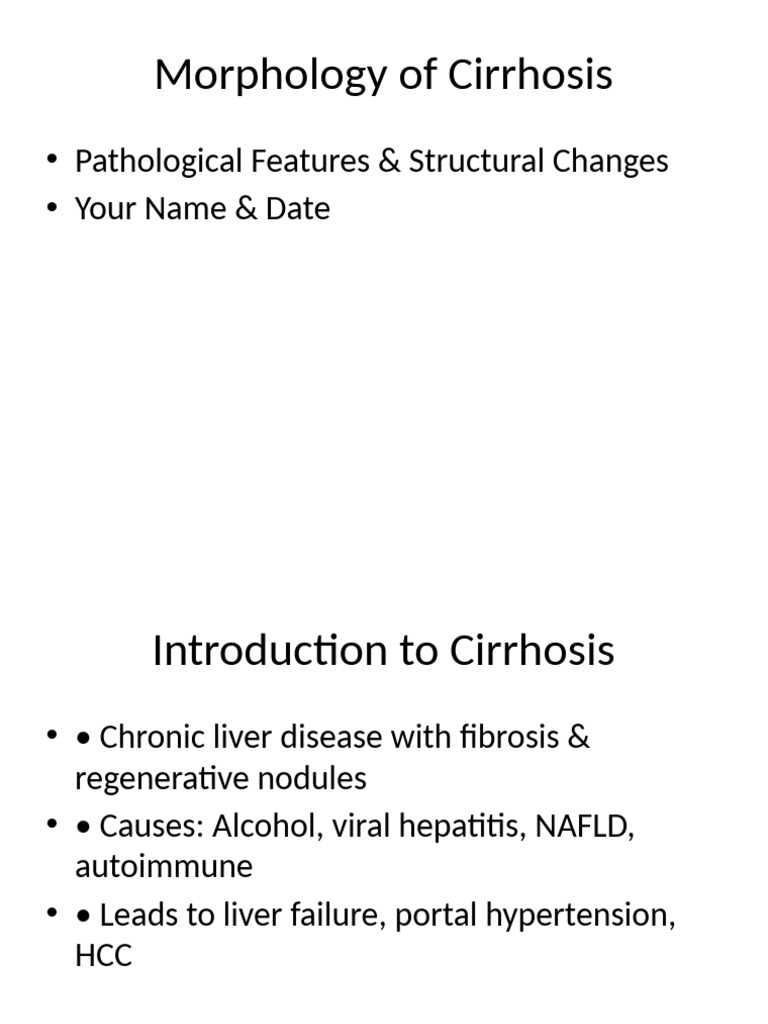 Morphology of Cirrhosis | PDF