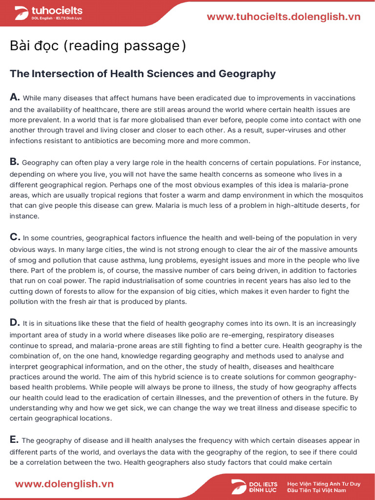 The Intersection of Health Sciences and Geography | PDF
