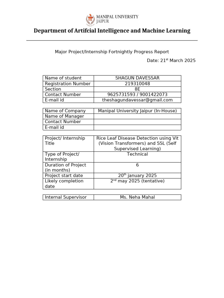 Fortnightly Progress Report-2 | PDF | Artificial Intelligence ...