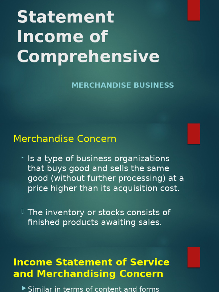 Statement Income of Comprehensive | PDF | Expense | Discounts And ...