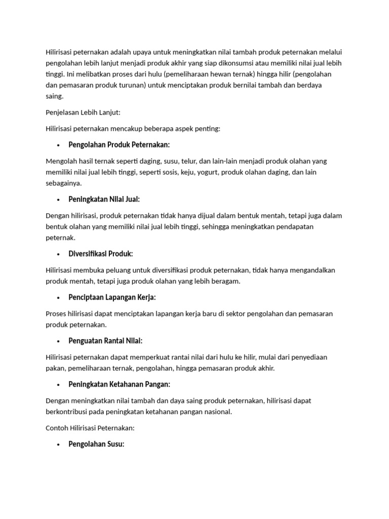 Hilirisasi Peternakan | PDF