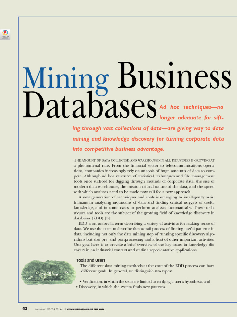 Mining Business Databases Pdf Data Mining Databases 5137