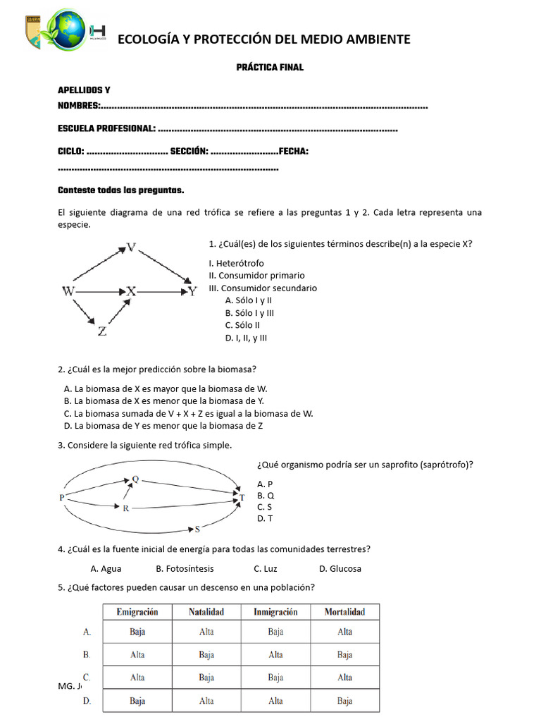 Pr-Ctica - Repaso Final | PDF | Ecología | Red alimentaria