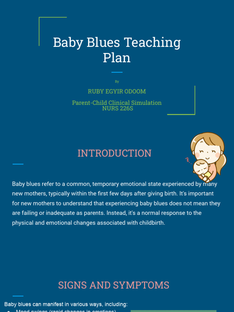 Baby Blues Teaching Plan | PDF | Childbirth | Infants