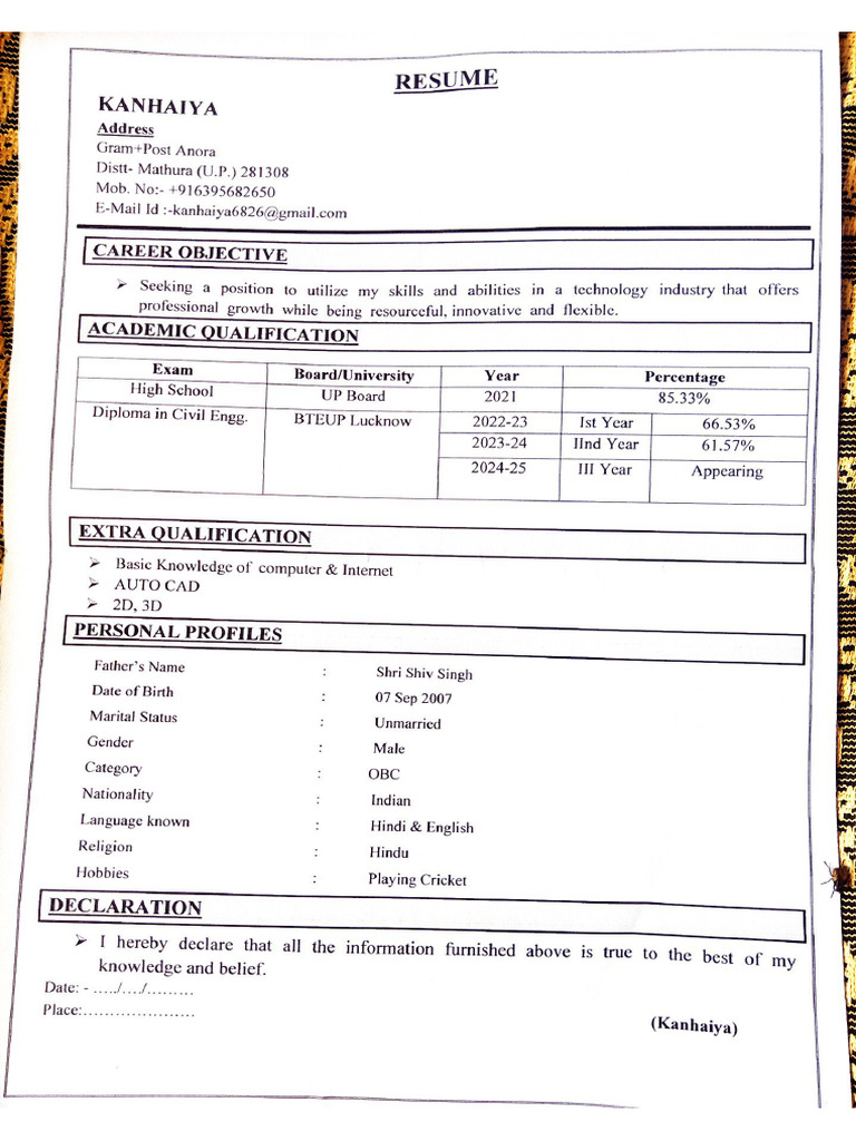 Kanhaiya Resume | PDF