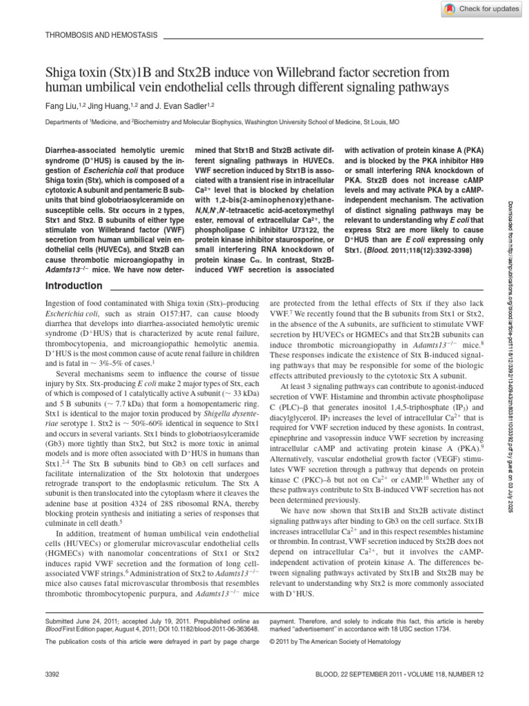 Liu Et Al. - 2011 - Shiga Toxin (STX) 1B and Stx2B Induce Von ...
