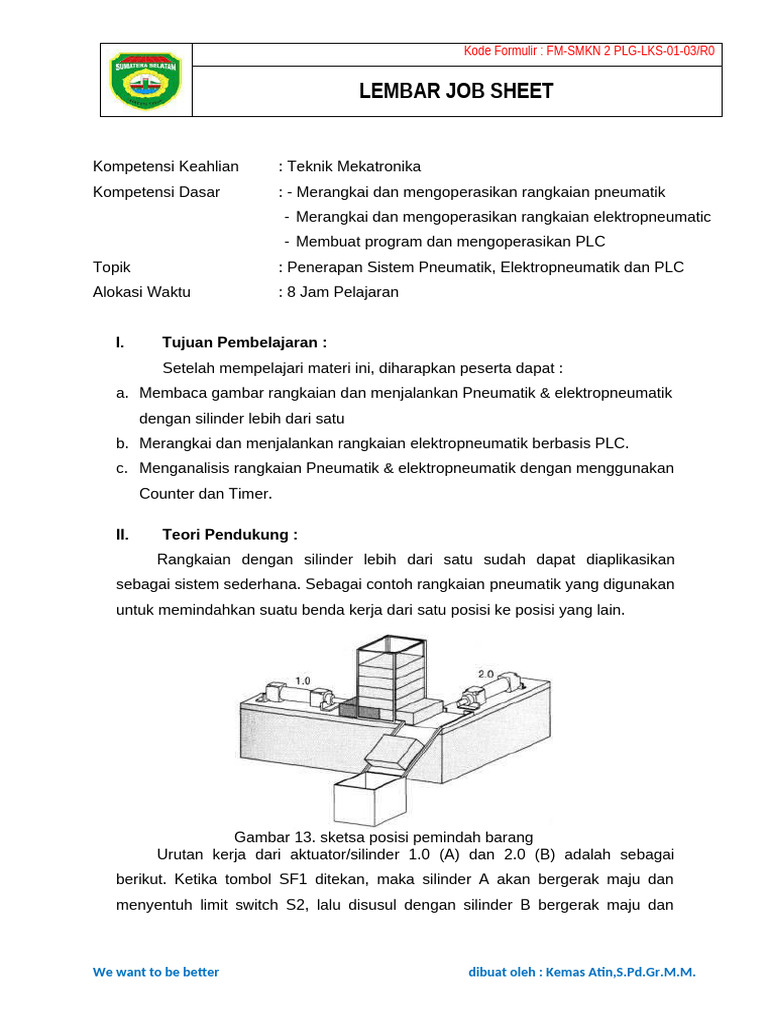 Job Sheet - Pneumatik, Elektropneumatik Dan PLC | PDF