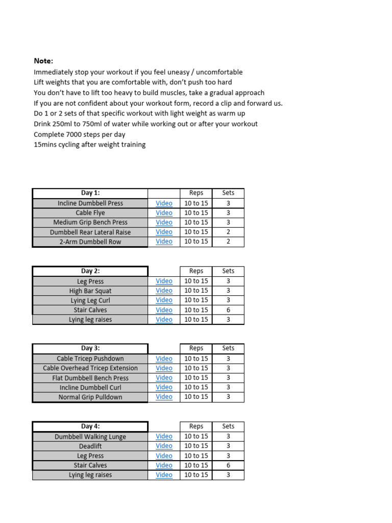 Basava Gym Workout Plan | PDF | Management Of Obesity | Physical Fitness