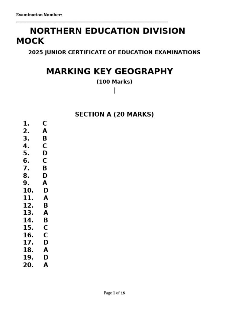 Jce Geography Marking Scheme | PDF | Deforestation | Earth