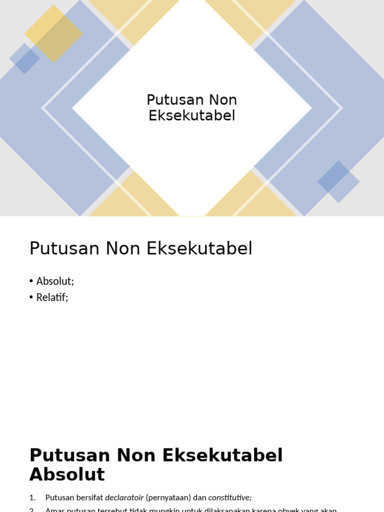 1.c. Putusan Non Eksekutabel | PDF