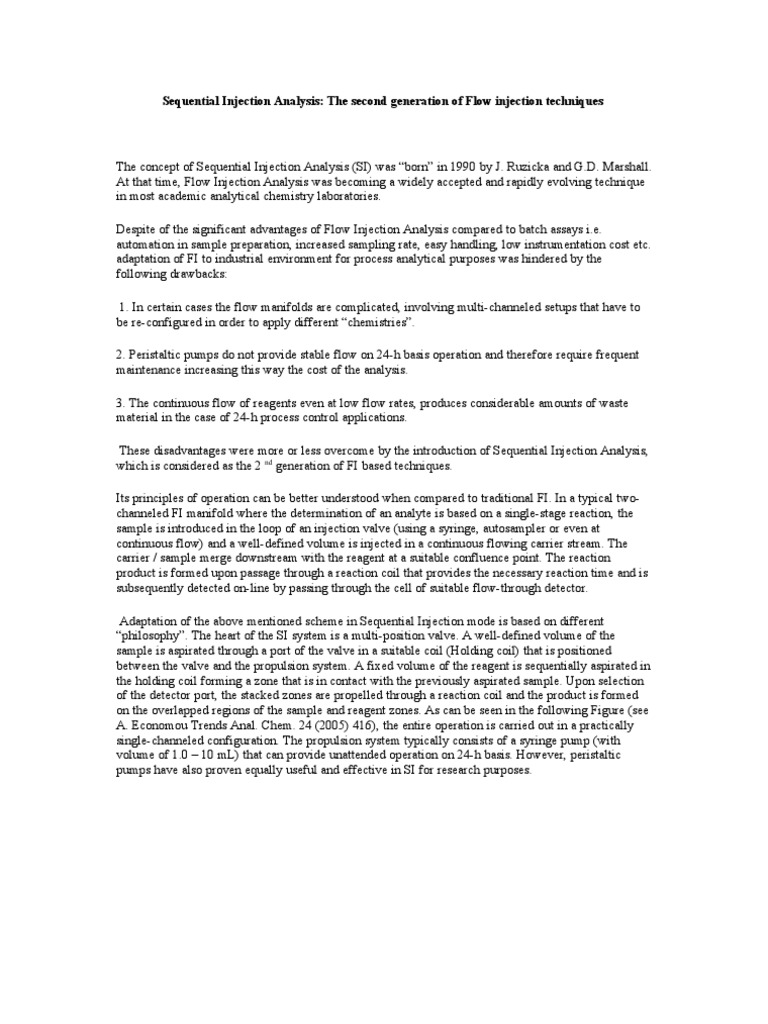 Metode Analisis Sequential Injection Analysis Sia Pdf Chemistry Physical Sciences