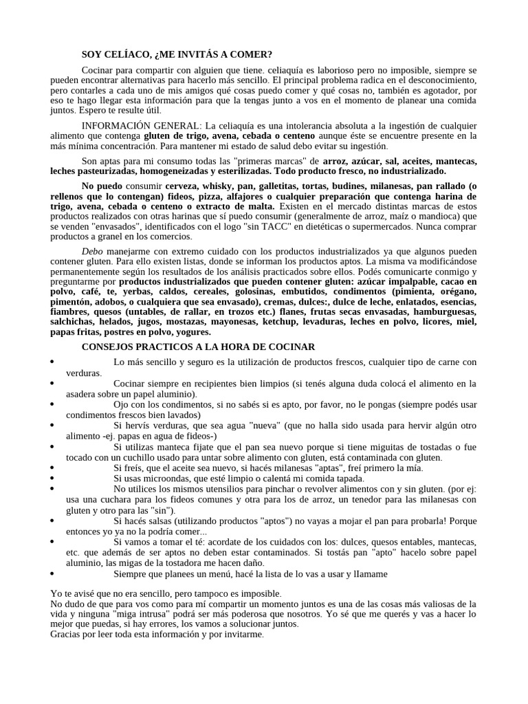 Me Invitas A Comer | PDF | Enfermedad celíaca | Panes
