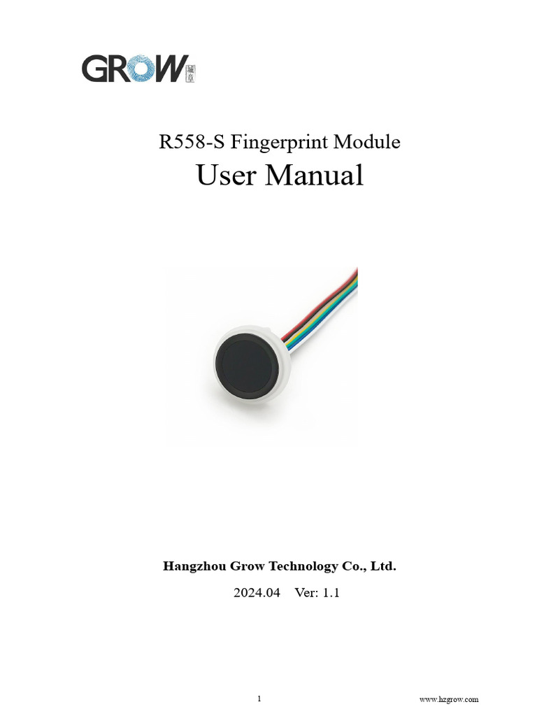 R558-S Fingerprint Module Manual | PDF | Library (Computing ...