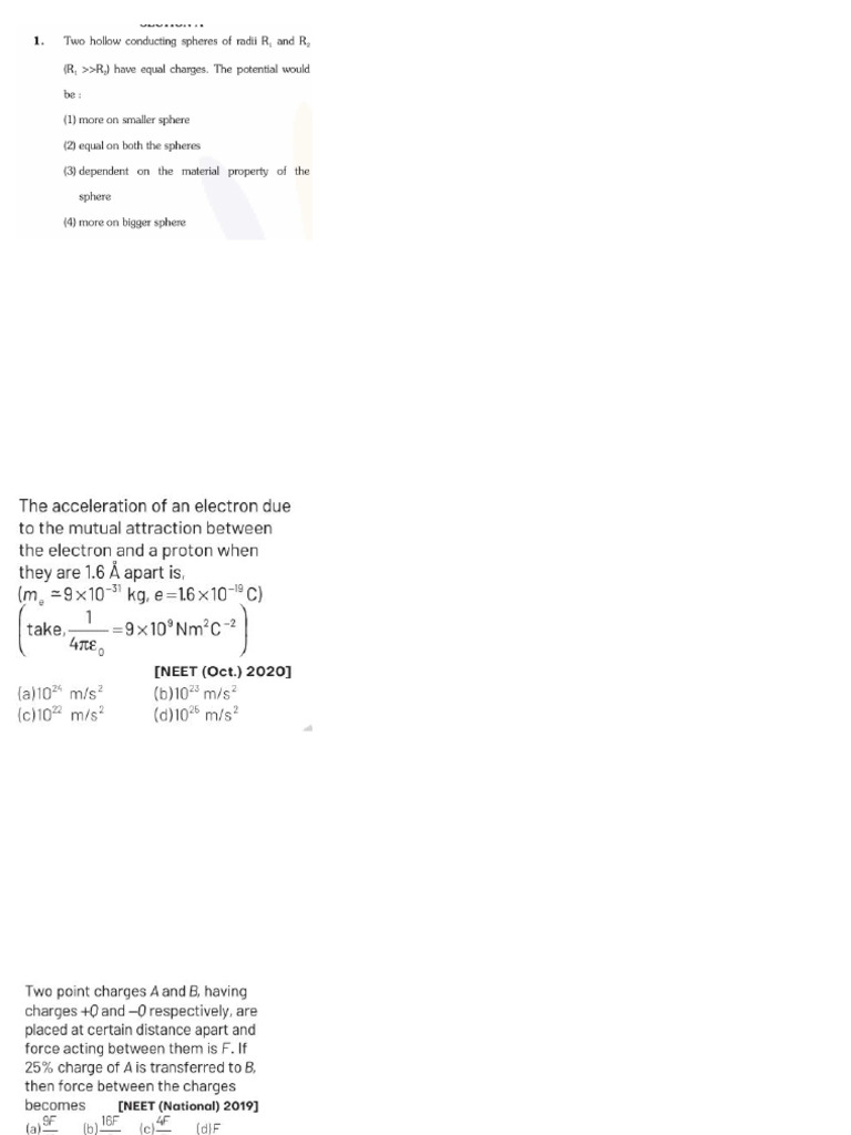 Electrostatics Q | PDF