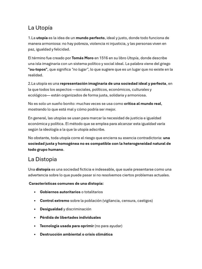Info | PDF | utopía | Distopía