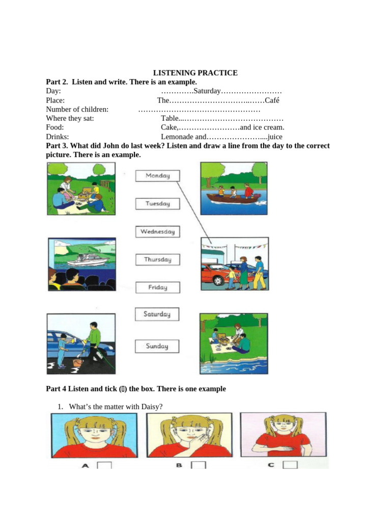 A2 Level Listening Practice Activities | PDF
