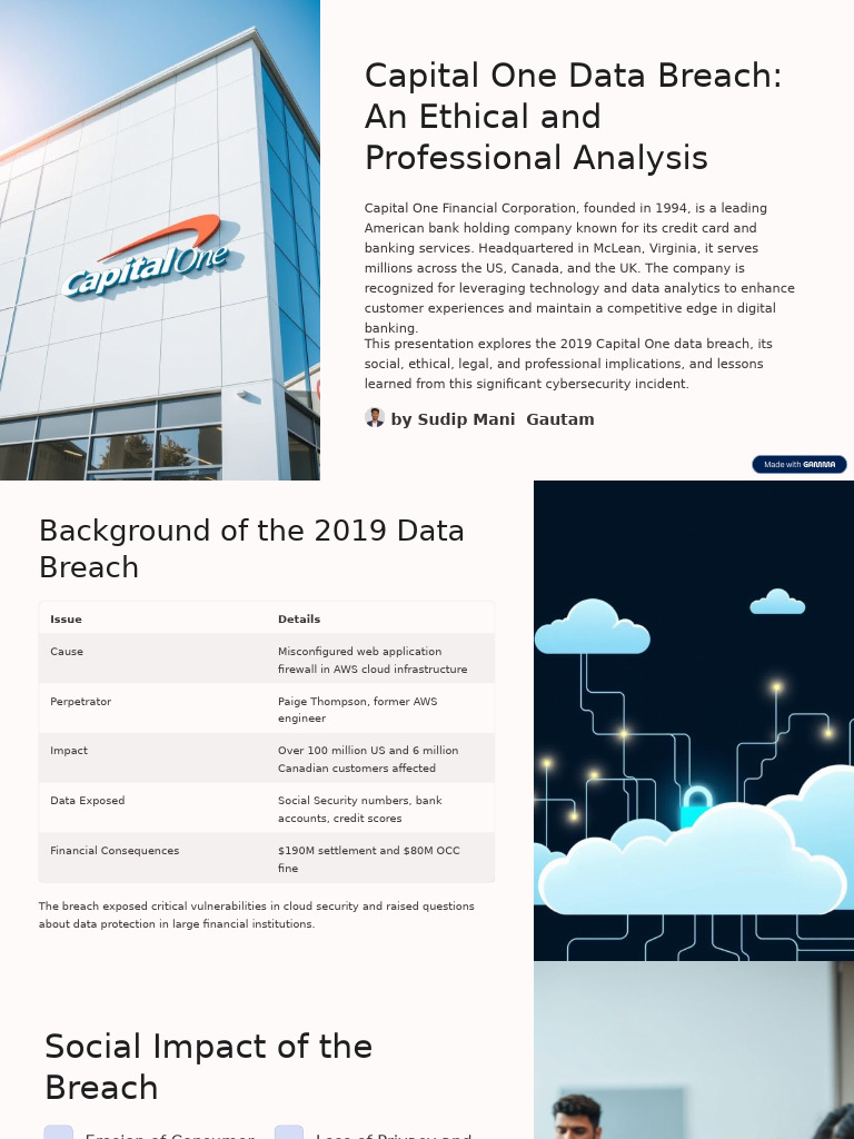 Capital One Data Breach An Ethical and Professional Analysis | PDF ...