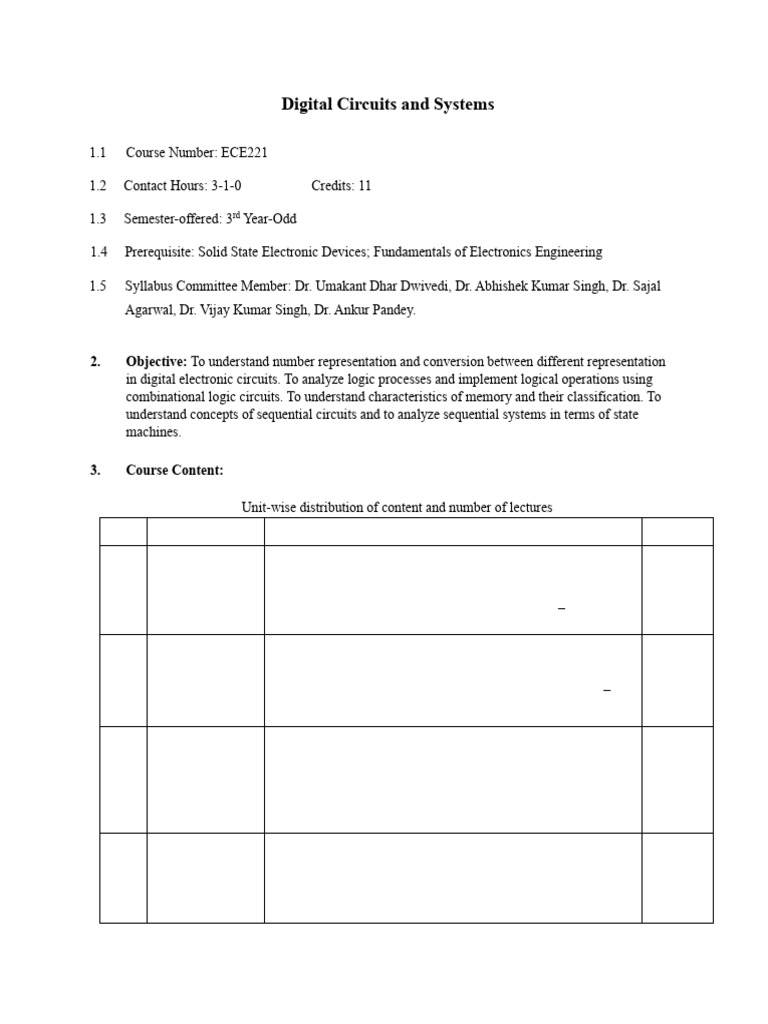 ECE221: Digital Circuits Overview | PDF | Digital Electronics ...