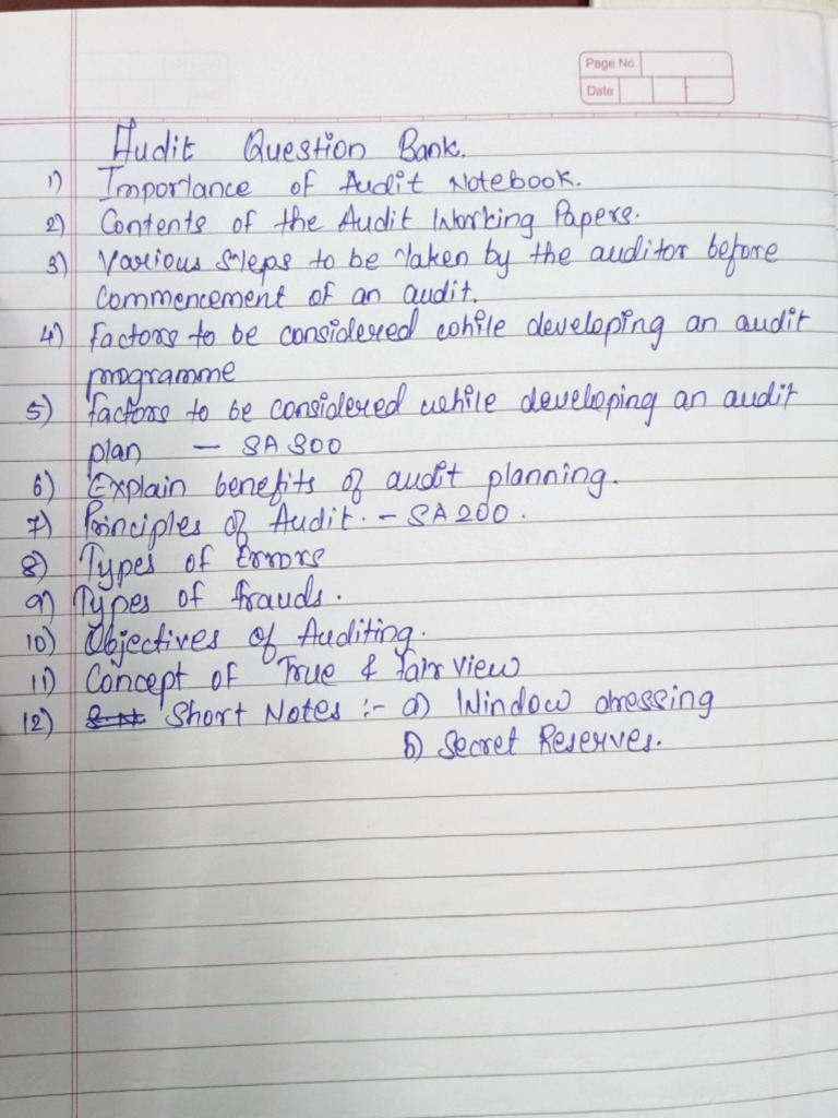 Audit Questions Bank S | PDF