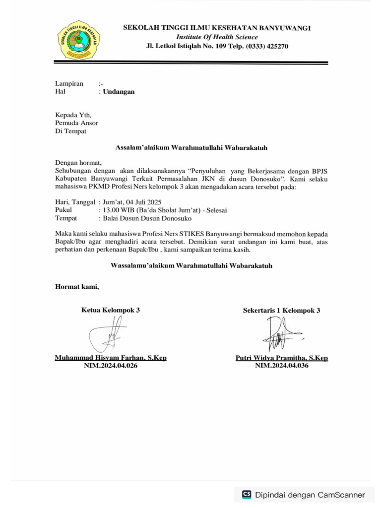 Undangan Pemuda Ansor (JKN) | PDF