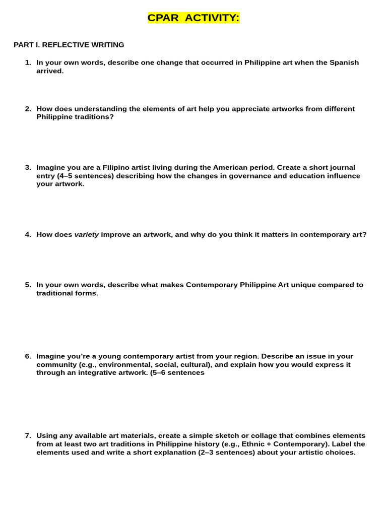 Adm-Cpar Activity | PDF