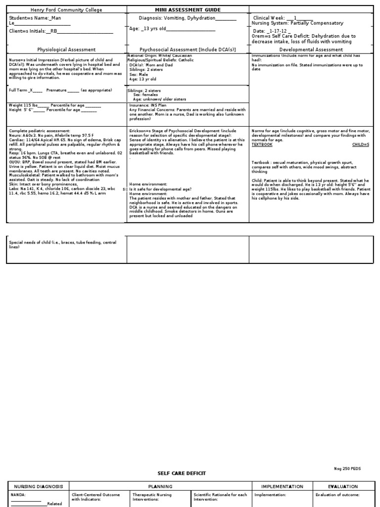 Mini Assessment 1 | PDF | Nursing | Medicine