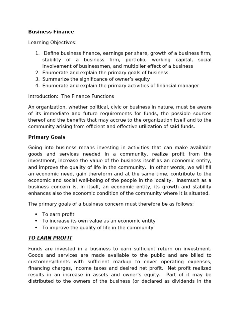 Understanding Business Finance Essentials | PDF | Equity (Finance) | Stocks