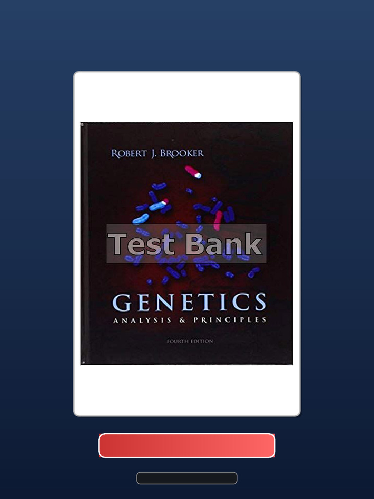 Complete Bundle Genetics Analysis and Principles 4th Edition Brooker ...