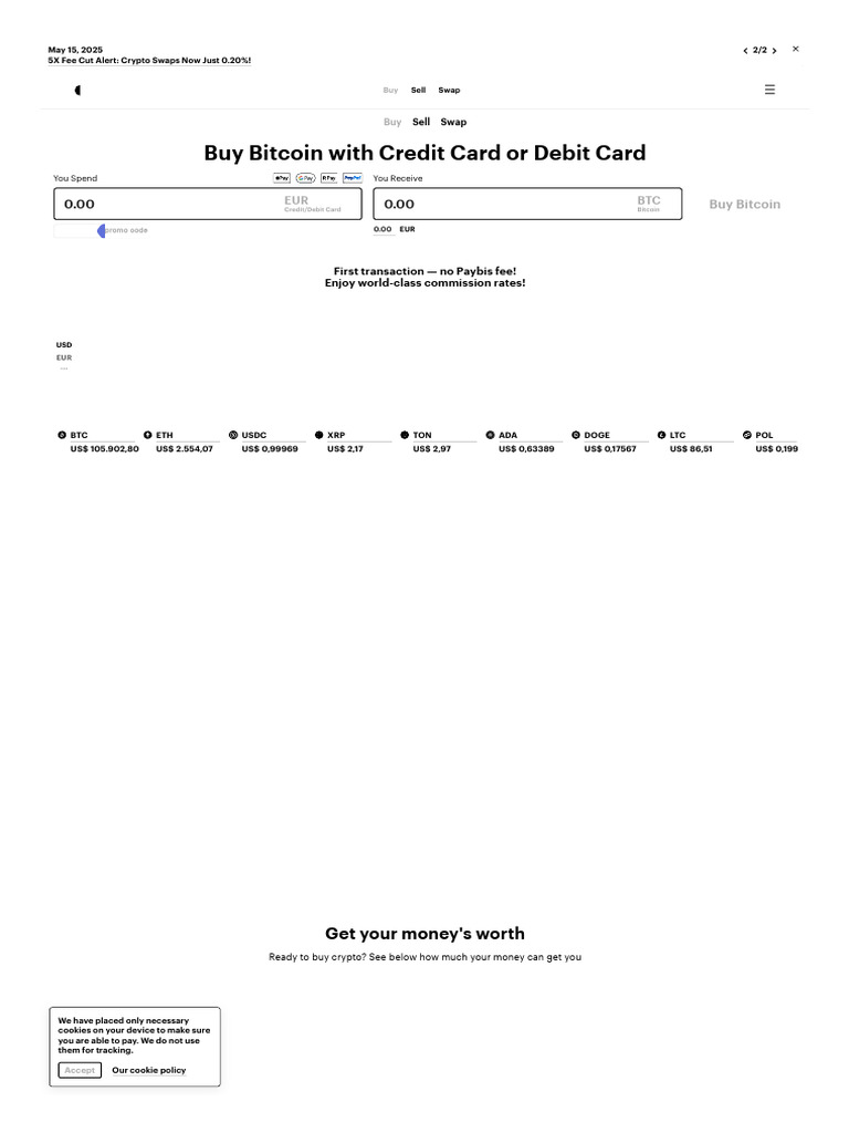 Buy Bitcoin With Credit Card or Debit Card Instantly - Paybis Doq | PDF | Bitcoin | Credit Card