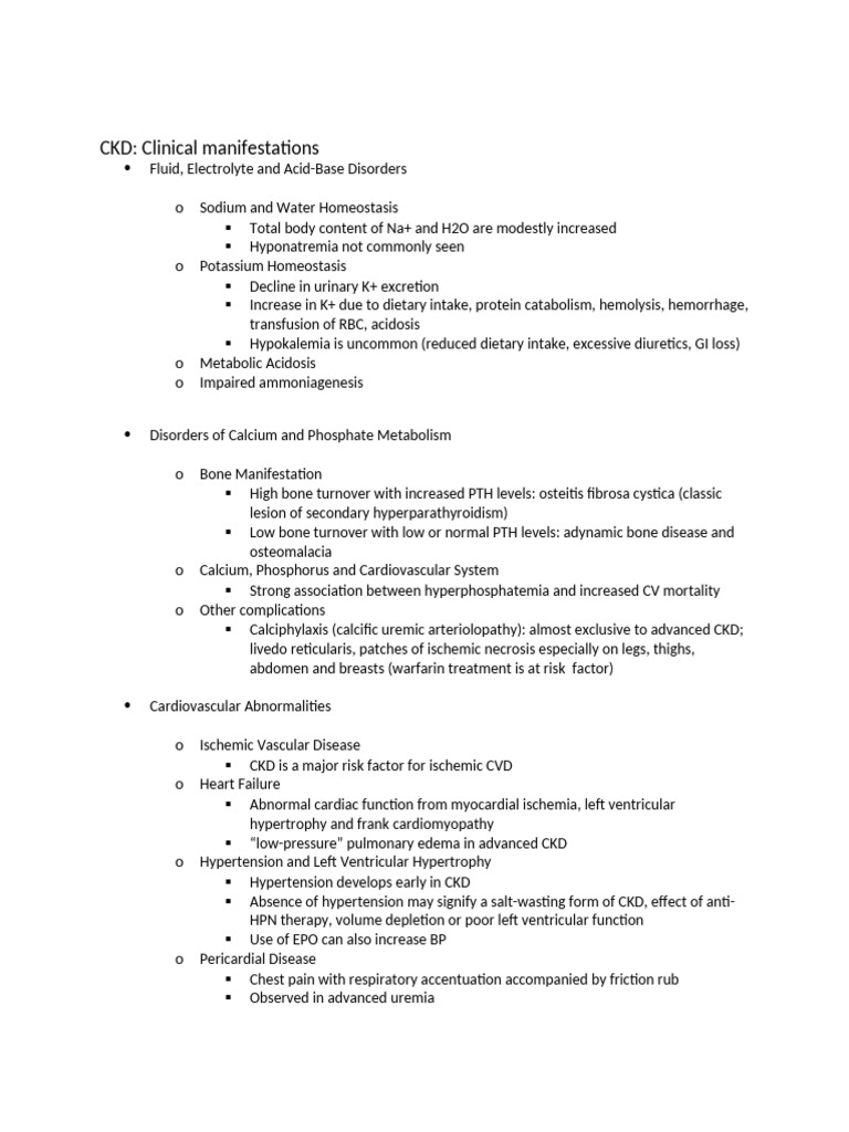 Uremic Manifestations in CKD | PDF | Chronic Kidney Disease | Hypertension