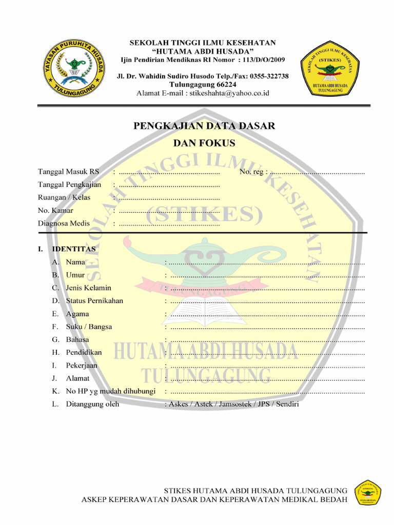 Format Askep KD Dan KMB Stikes Hah Ta - Rev. Des 2024 | PDF