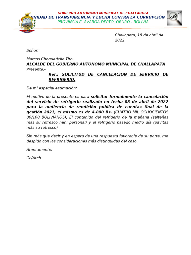 Solicitud de Refrigerio | PDF | Gobierno