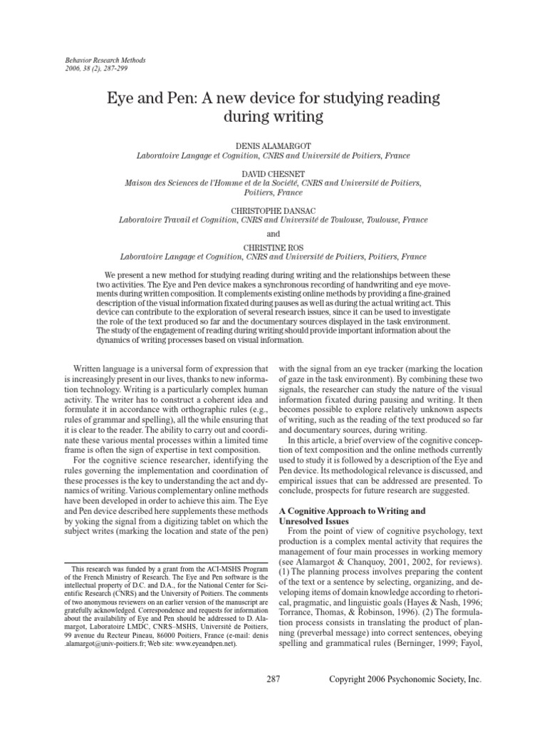 Eye and Pen: Studying Writing Dynamics | PDF | Tablet Computer ...