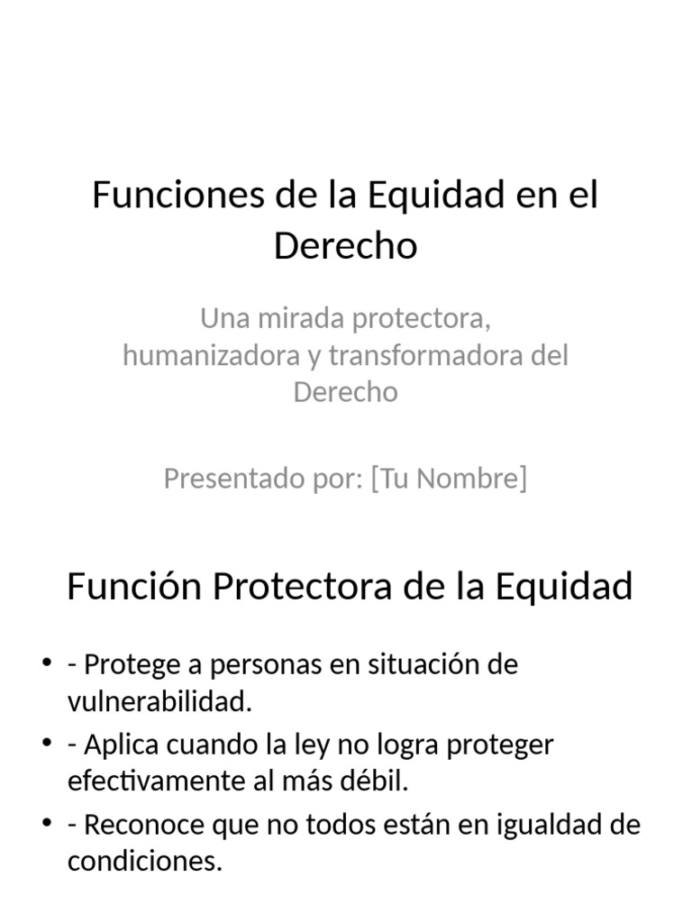 Funciones de La Equidad | PDF