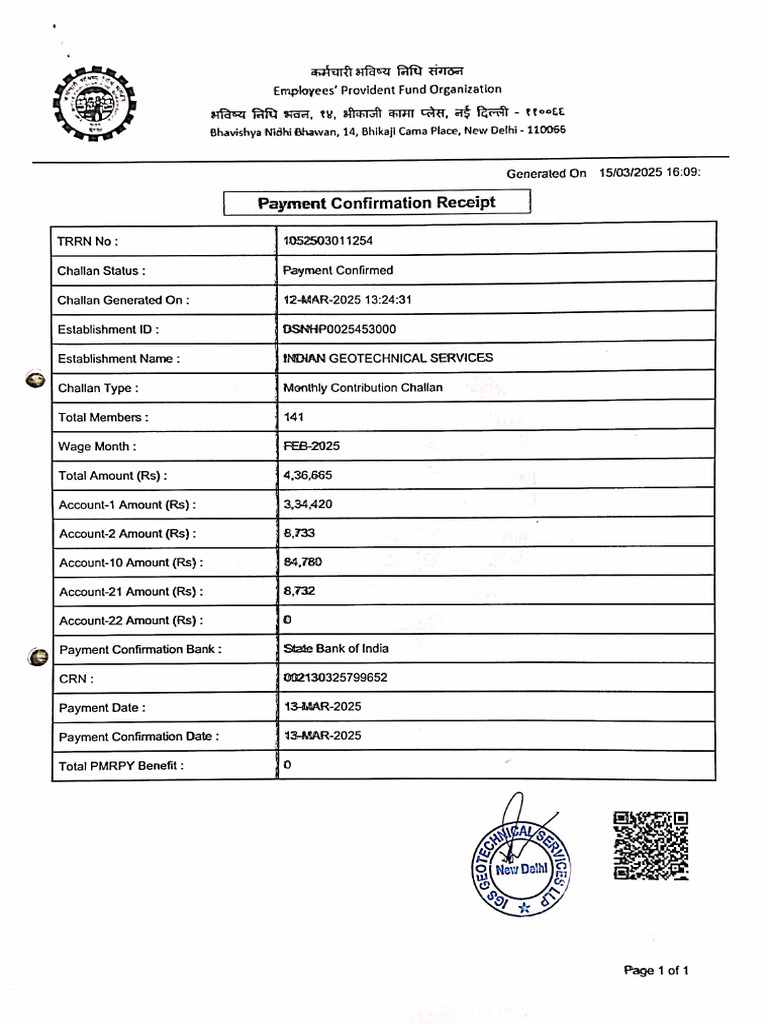 Payment Confirmation Receipt | PDF