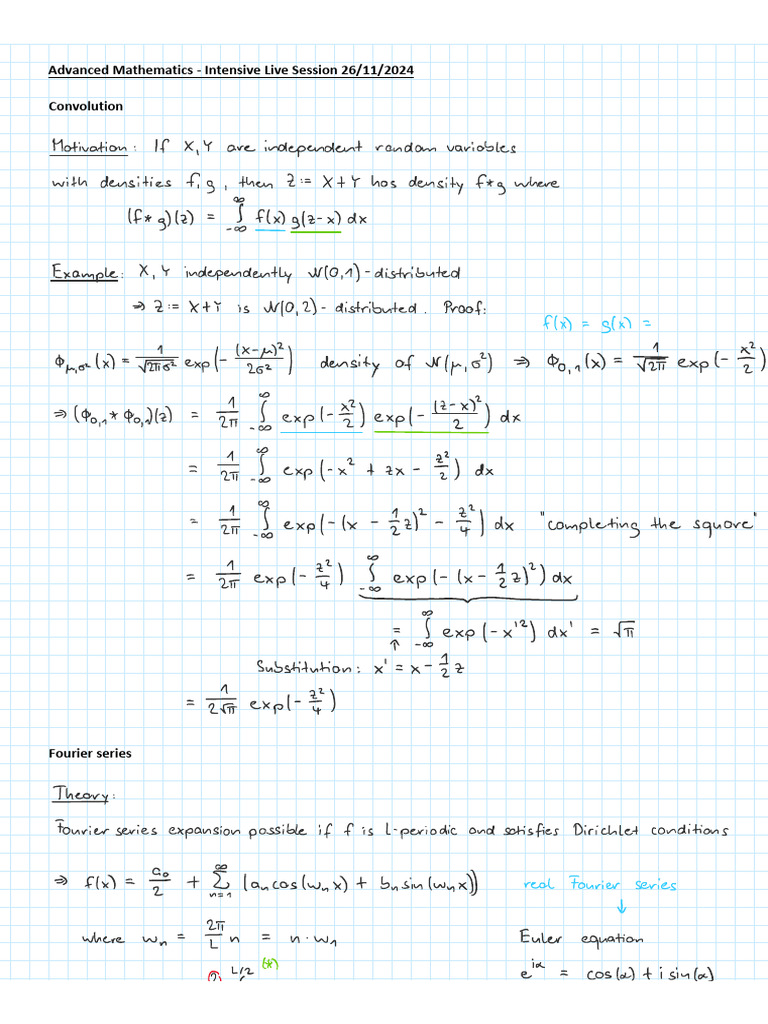 Advanced Math: Fourier Series & Transform | PDF