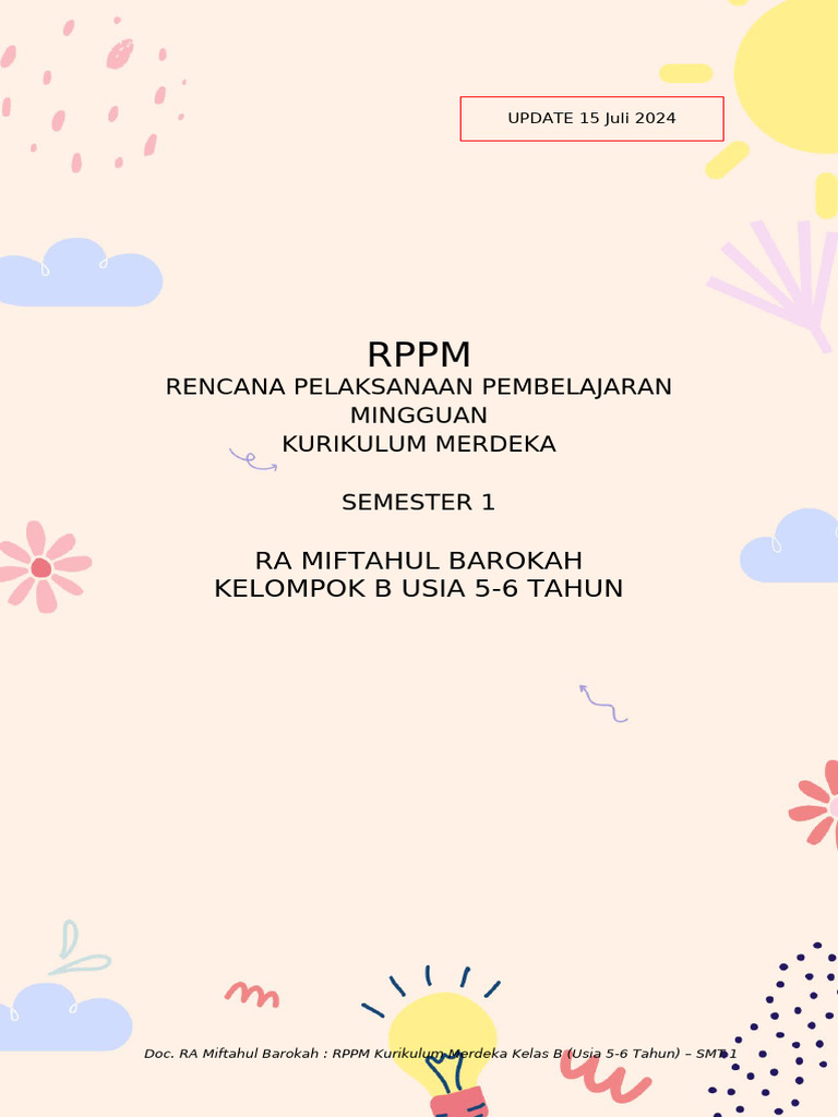 Kumer RPPM TK B 5&6 Tahun Smt1 | PDF
