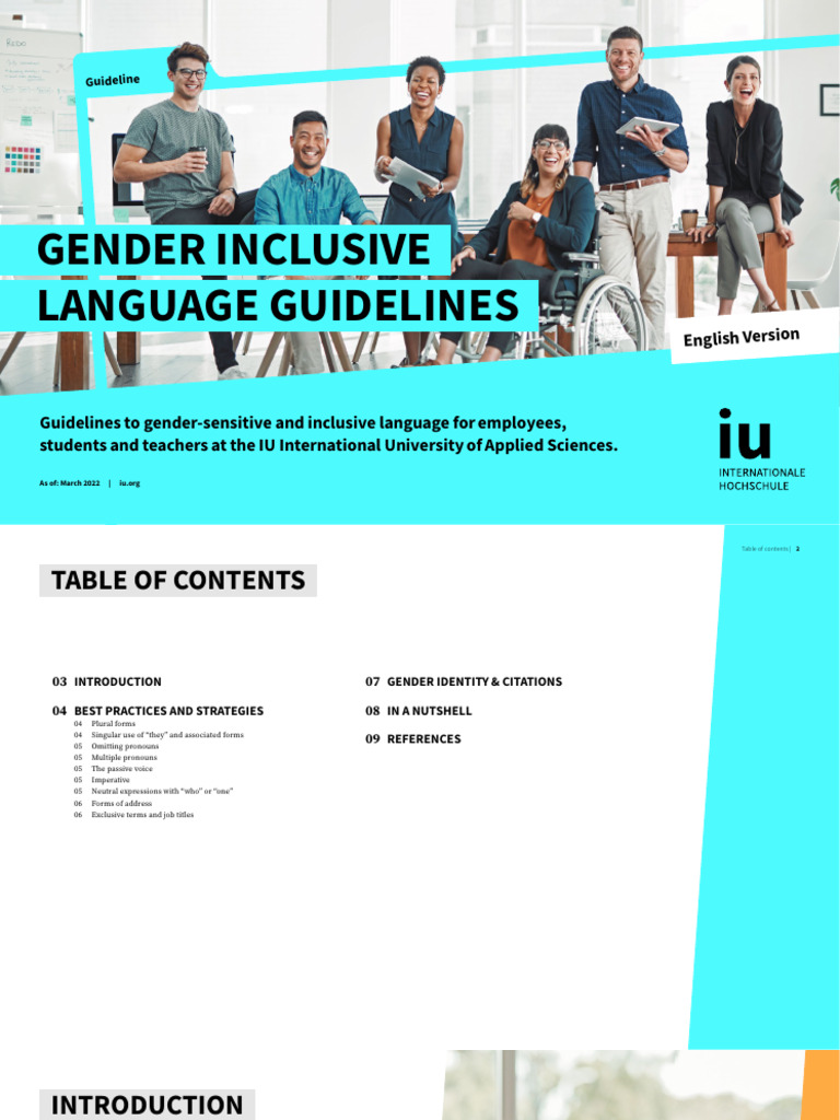 Guidelines To Gender-Sensitive and Inclusive Language | PDF ...