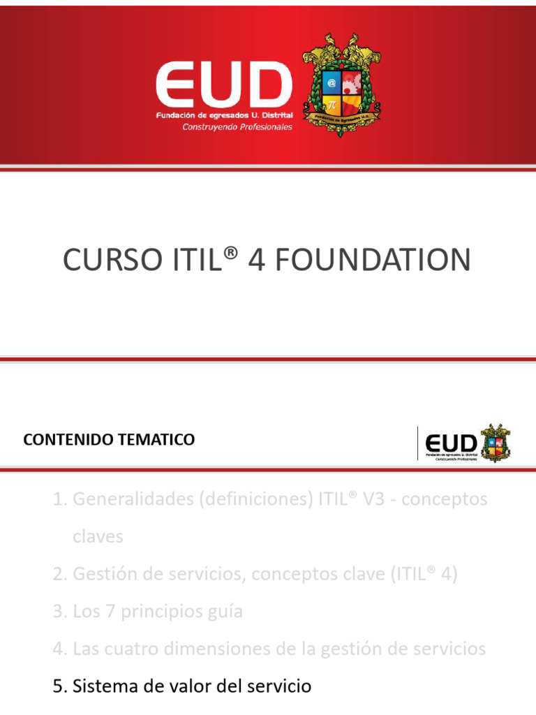 Curso ITIL 4: Sistema de Valor del Servicio | PDF | Itil | It Service ...
