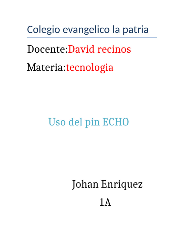 Funcion ECHO Sensor Distancia | PDF