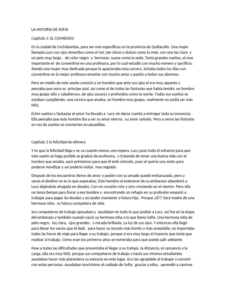 La Historia de Sofia | PDF | Amor