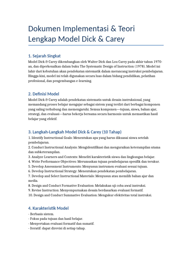 Dick Carey Desain Instruksional | PDF