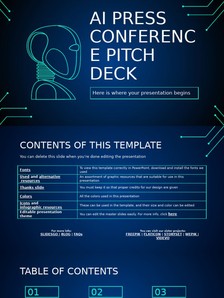 AI Press Conference Pitch Deck by Slidesgo | PDF | Market (Economics ...
